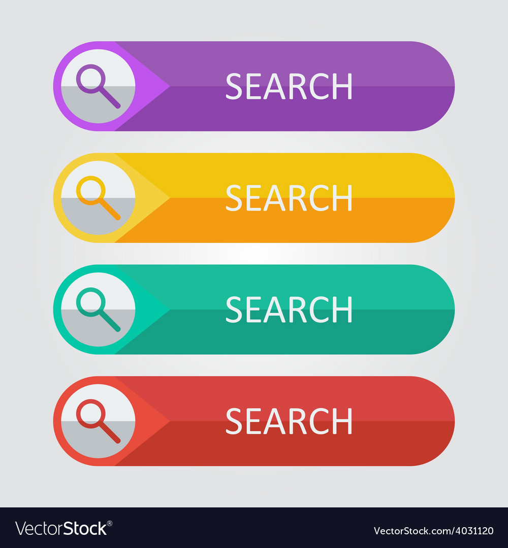 Flat buttons search Royalty Free Vector Image - VectorStock