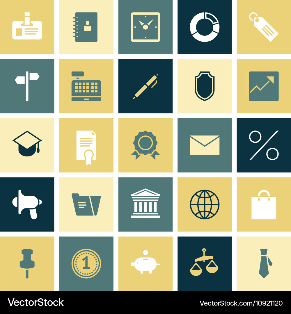 Flat design icons for business Royalty Free Vector Image