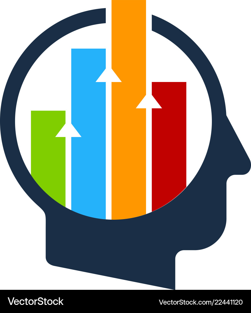 Graph human head logo icon design Royalty Free Vector Image