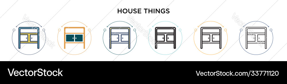 House things icon in filled thin line outline Vector Image