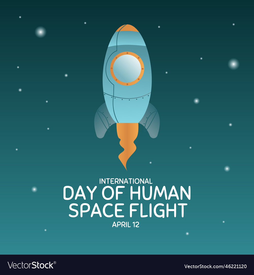 International day human space flight 12 april Vector Image