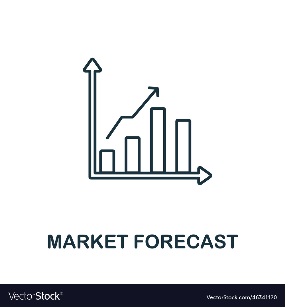 Market forecast line icon colored element sign Vector Image