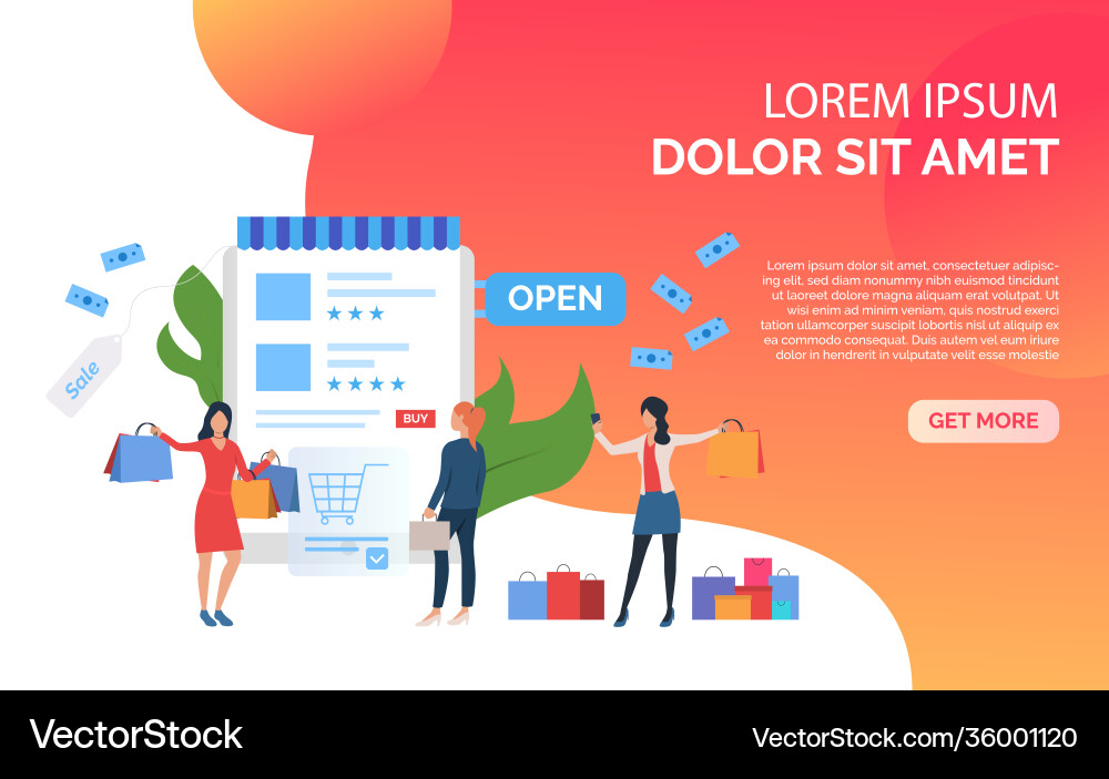 Orange sale slide template presentation Royalty Free Vector