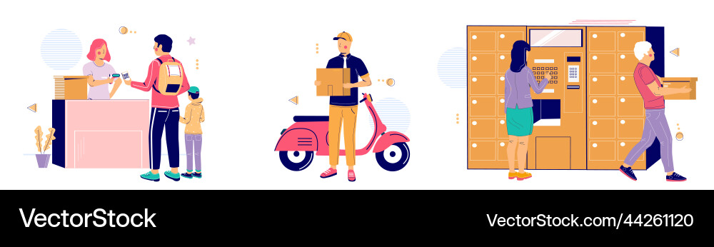 Parcel delivery and courier postal service Vector Image
