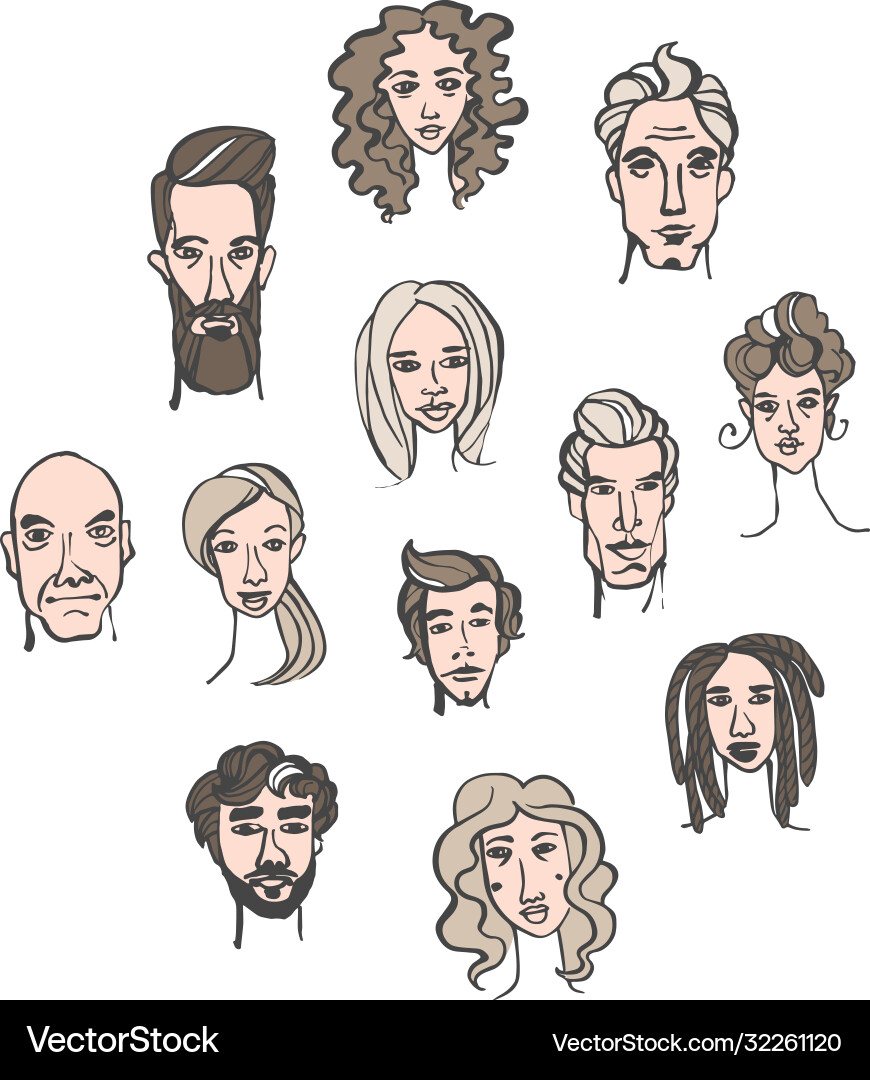 Seamless pattern male and female hand drawn Vector Image