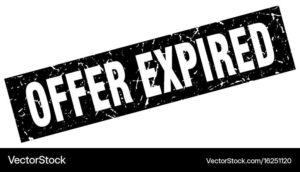 Square grunge black offer expired stamp Royalty Free Vector