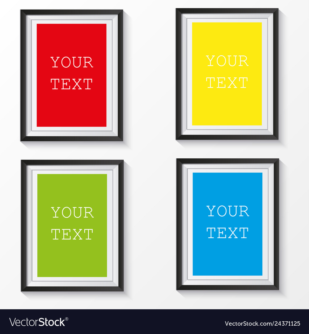 3d picture frames design for a4 image or text Vector Image