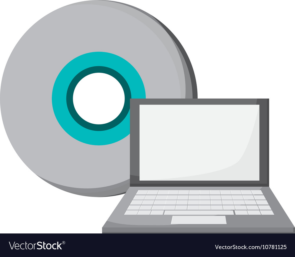 Cd and laptop icon Royalty Free Vector Image - VectorStock