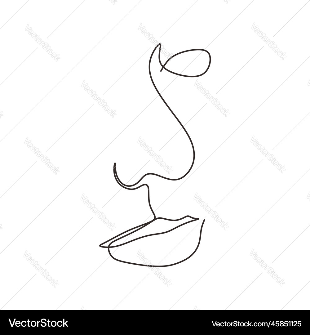Continuous one line drawing of abstract face Vector Image