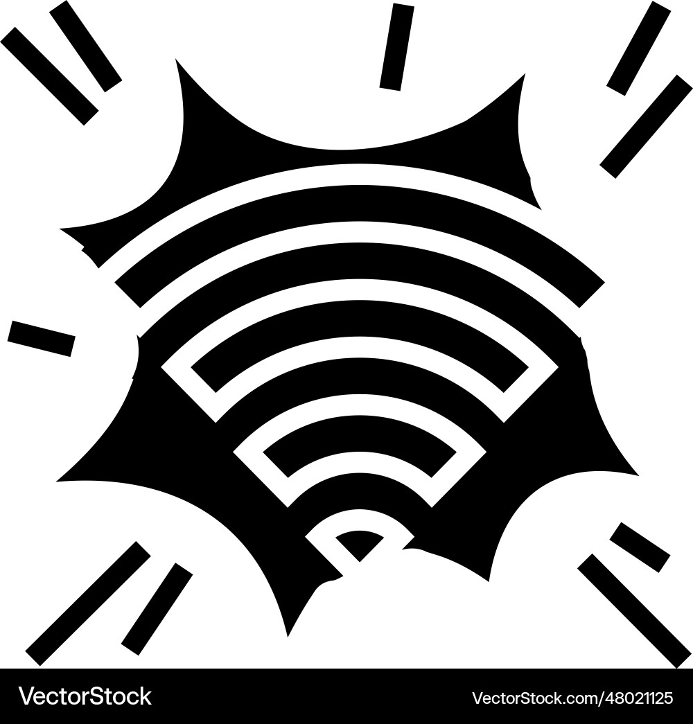 Emergency signal alert glyph icon Royalty Free Vector Image