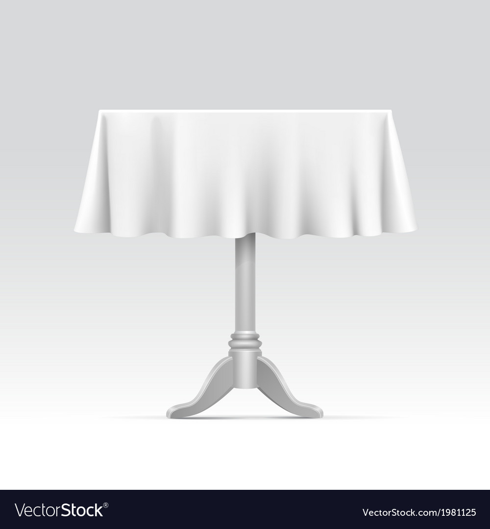 Empty square table with tablecloth Royalty Free Vector Image