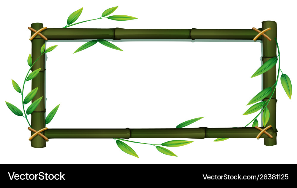 Frame template with bamboo leaves Royalty Free Vector Image