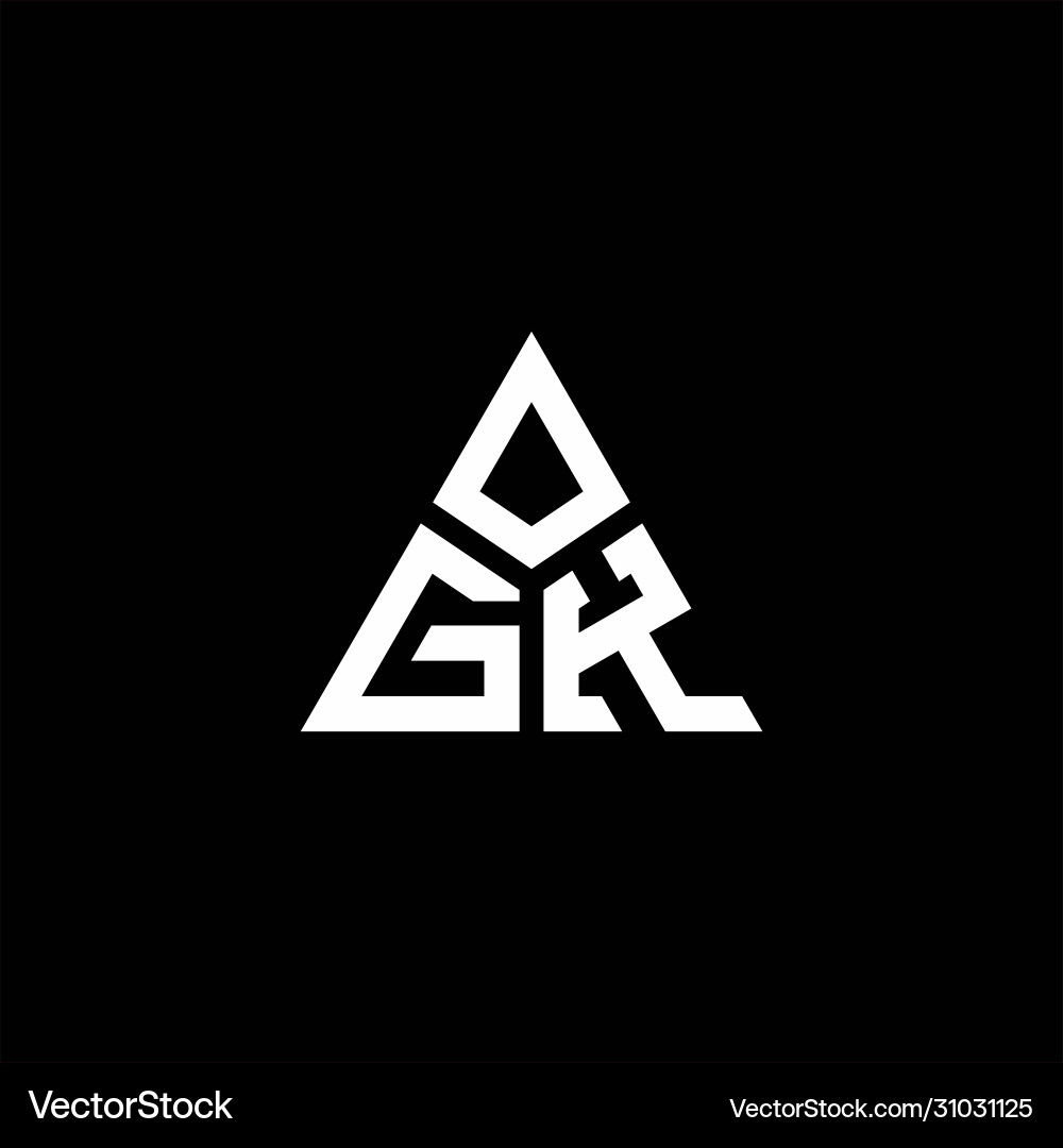 Gk monogram logo with 3 pieces shape isolated Vector Image