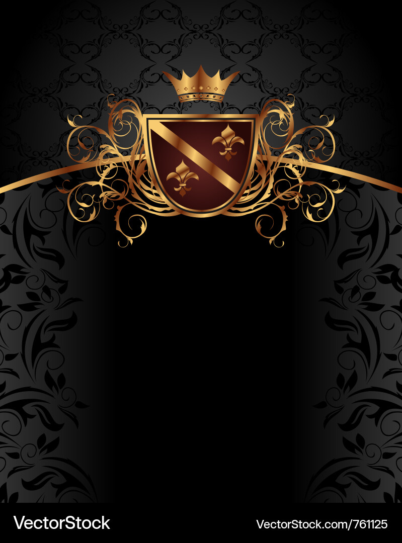 Gold vintage with heraldic elements Royalty Free Vector