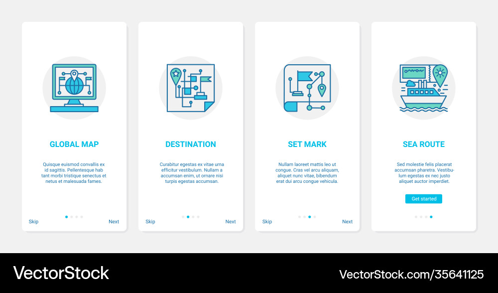 Gps navigation global service line ux ui Vector Image