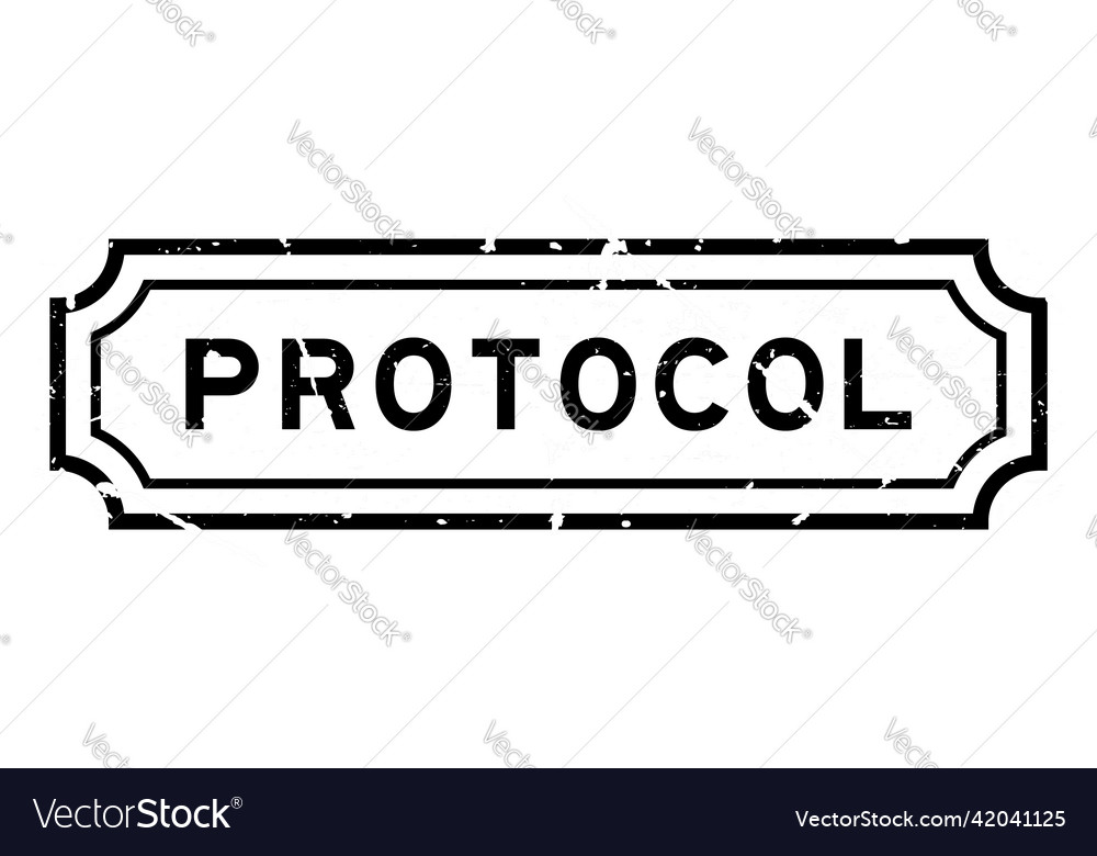 Grunge Black Protocol Word Rubber Seal Stamp Vector Image