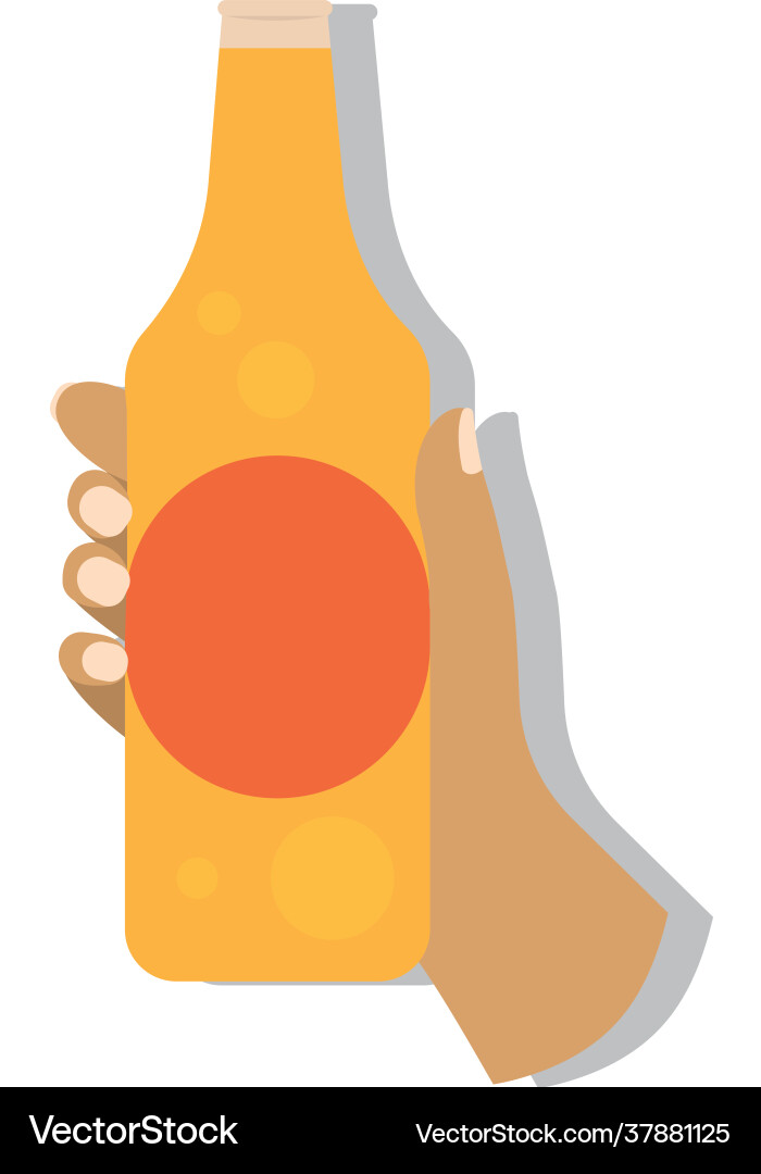 Hand with a beer bottle Royalty Free Vector Image