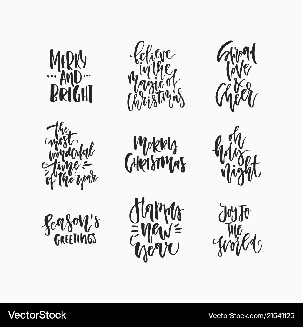 Handdrawn christmas lettering Royalty Free Vector Image