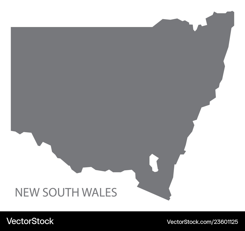 New south wales australia map grey Royalty Free Vector Image