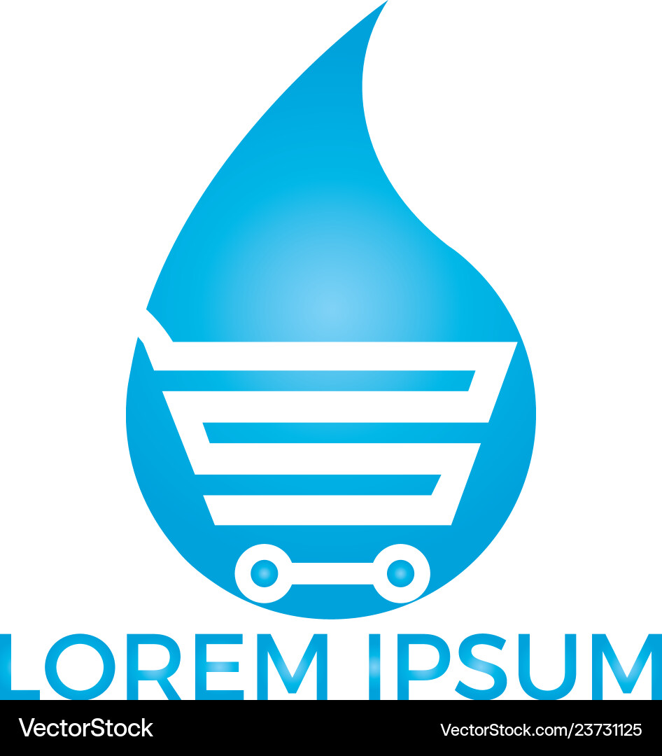 Online water store logo concept Royalty Free Vector Image