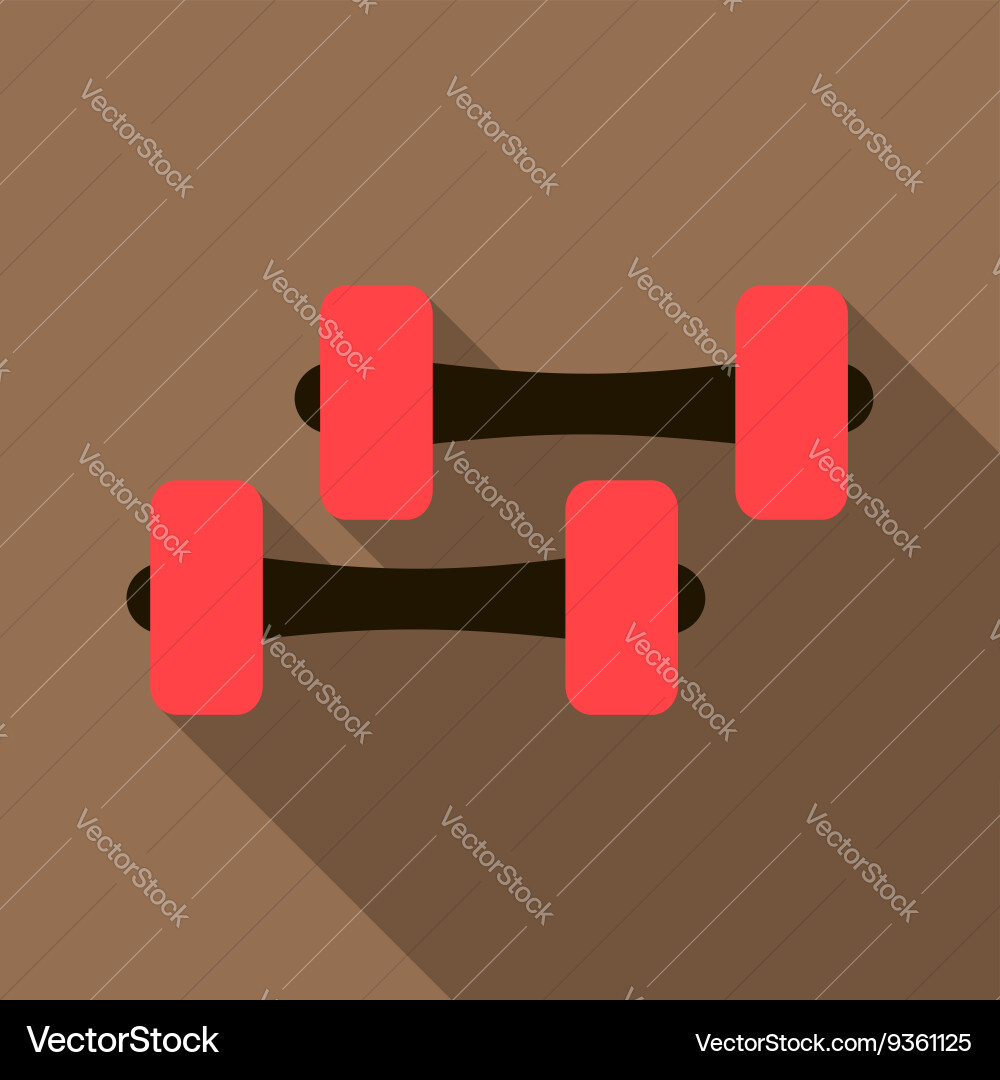 Pair of dumbbells icon flat style Royalty Free Vector Image