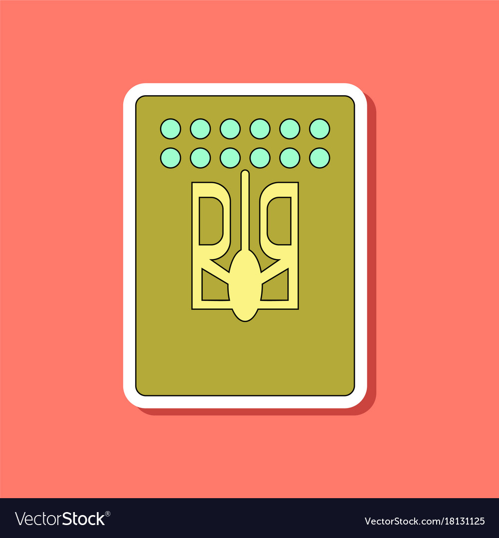 Paper Sticker On Stylish Background Emblem Vector Image
