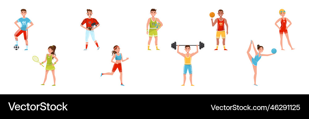 People characters doing sport and physical Vector Image