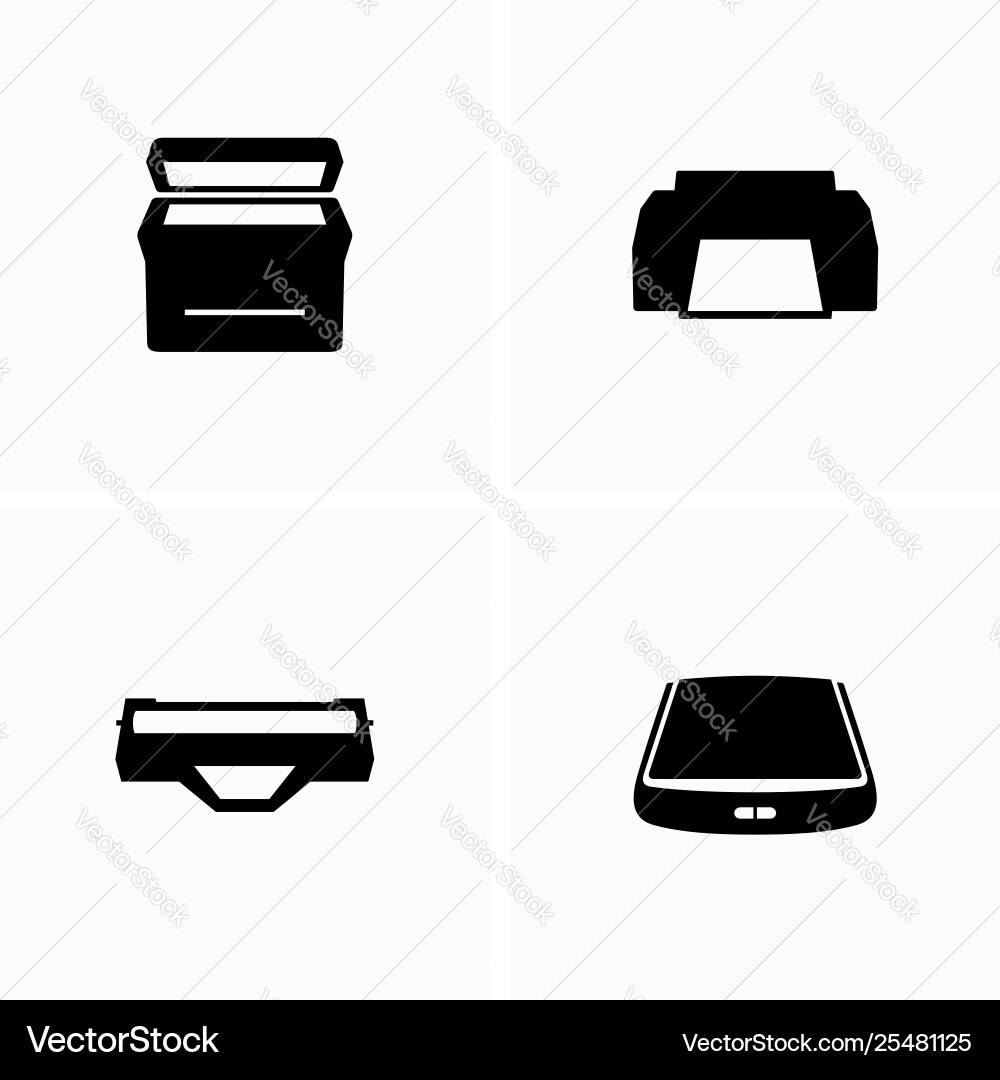 Printers with cartridge and scanner Royalty Free Vector