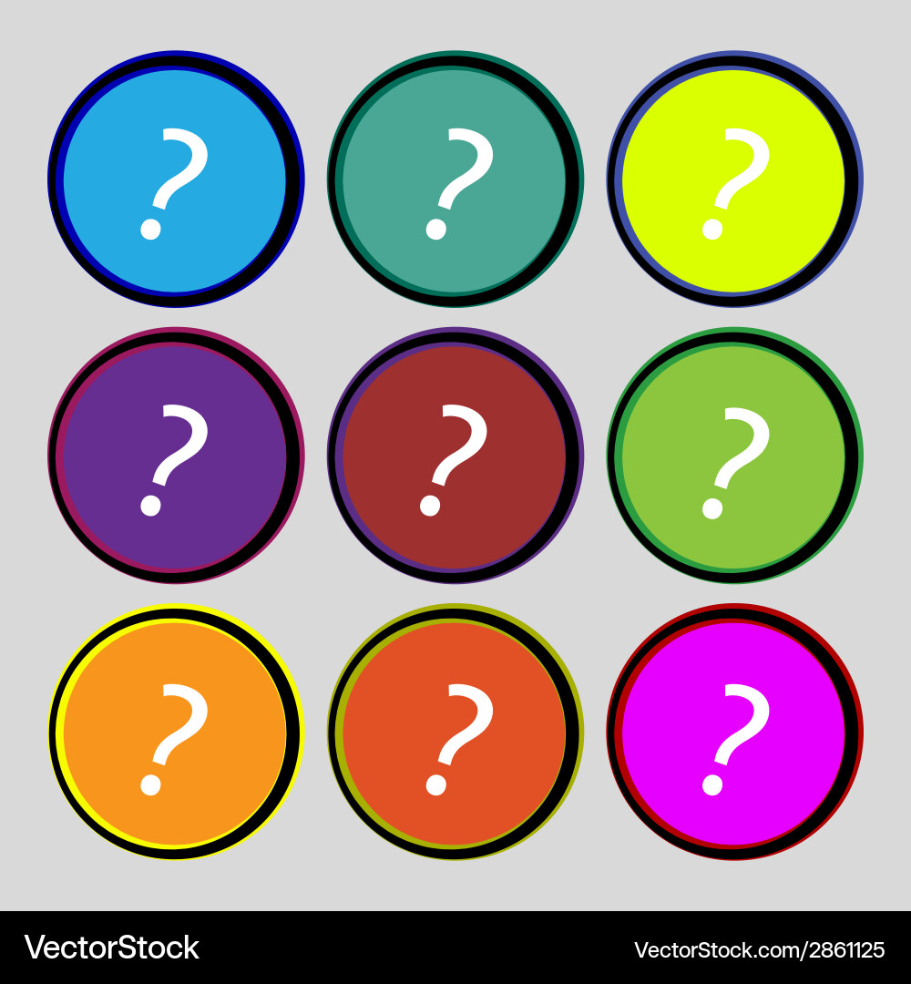 Question mark sign icon help symbol faq sign set Vector Image