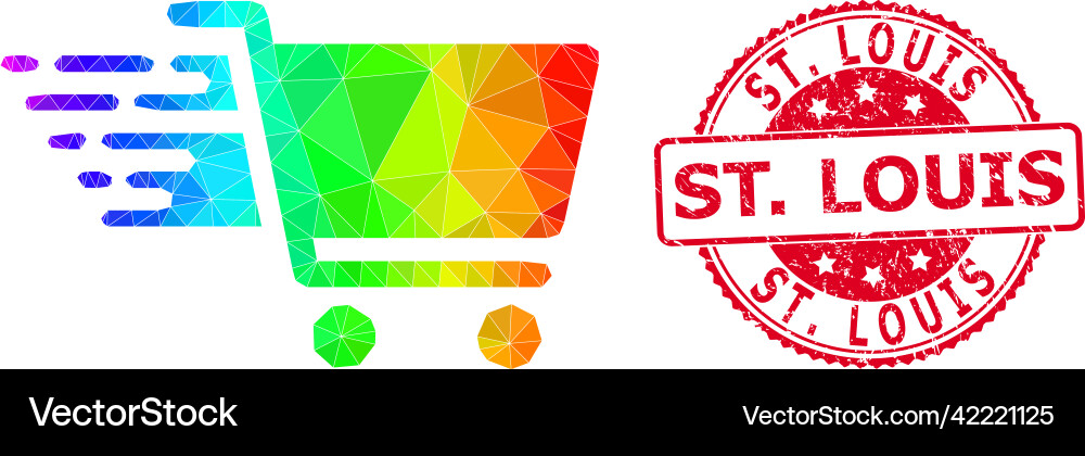 Round distress st louis stamp Royalty Free Vector Image