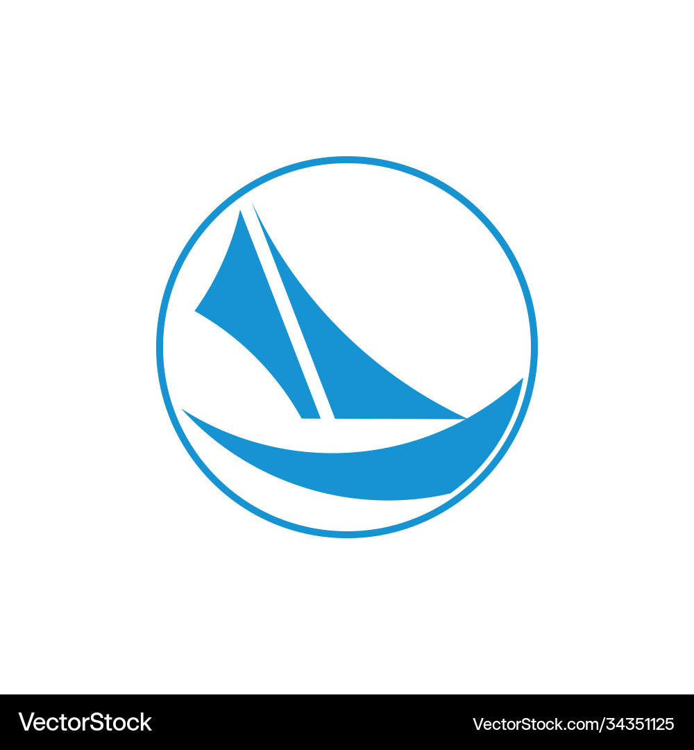 Sail boat fast design circle logo Royalty Free Vector Image