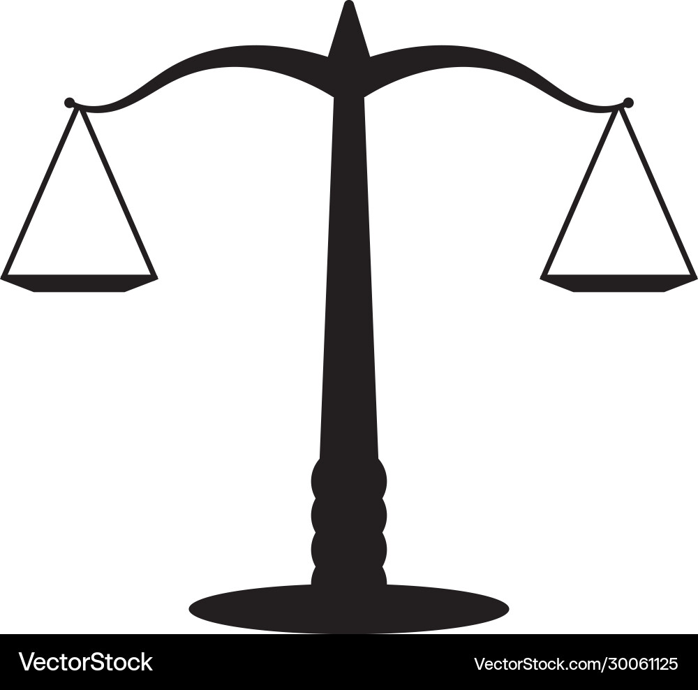Scale law attorney graphic design template Vector Image
