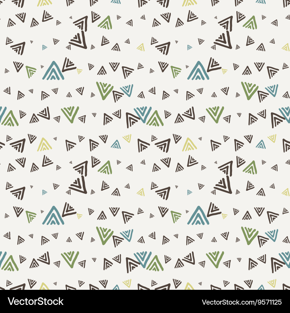 Seamless texture of hand-painted triangles Vector Image
