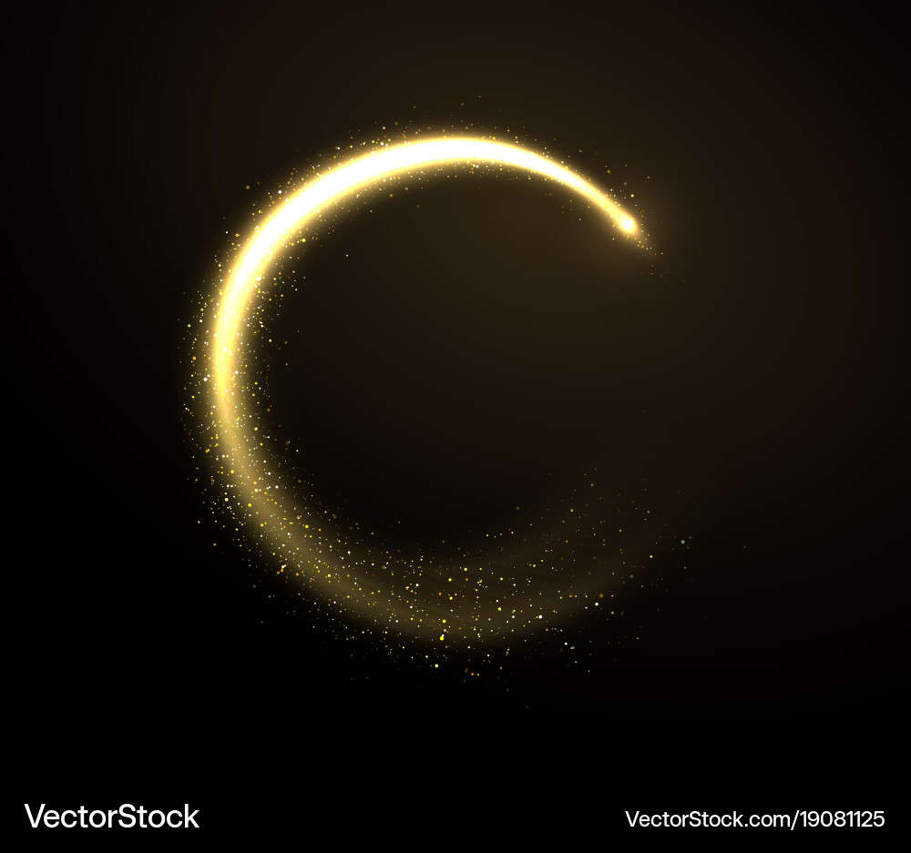 Sparkle glitter rounded tail glow dust wave Vector Image