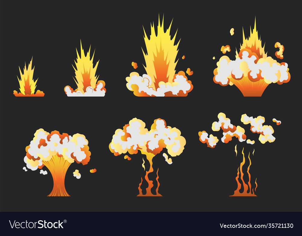Animation for game explosion effect Royalty Free Vector
