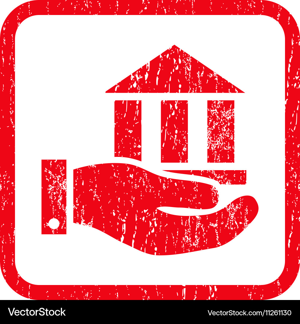 Bank service icon rubber stamp Royalty Free Vector Image