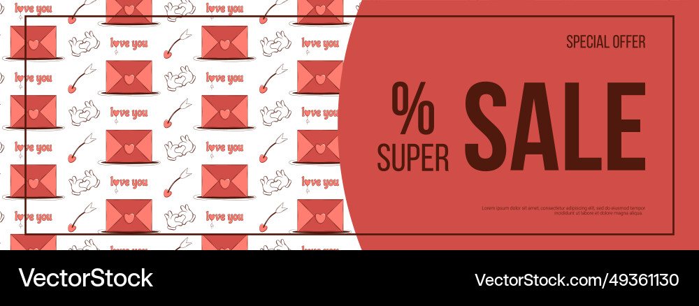Banner design for retro happy valentines day Vector Image