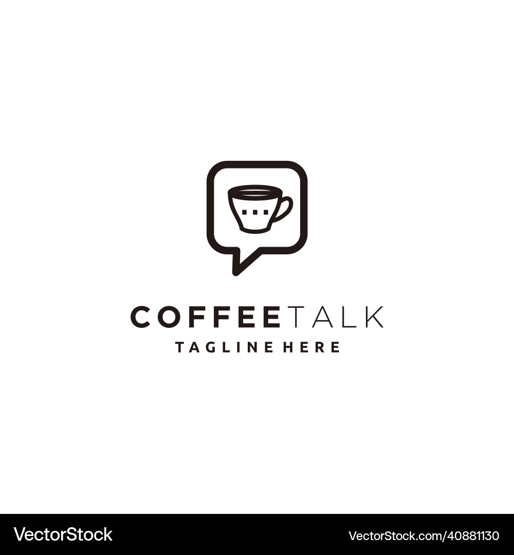 Coffee talk minimalist logo design symbol Vector Image