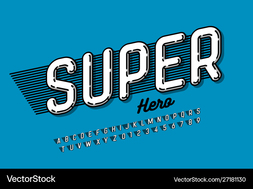 Comics super hero style font alphabet letters Vector Image