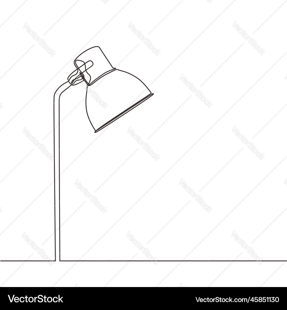 Continuous one line drawing of room lamp Vector Image
