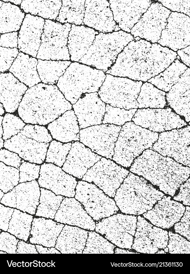 Distressed overlay texture of cracked concrete Vector Image