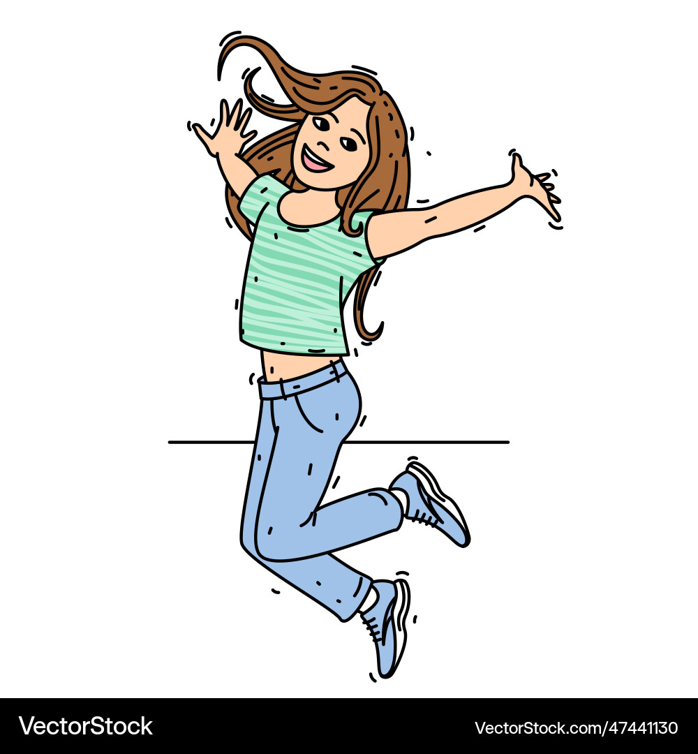 Happy smiling girl Royalty Free Vector Image - VectorStock