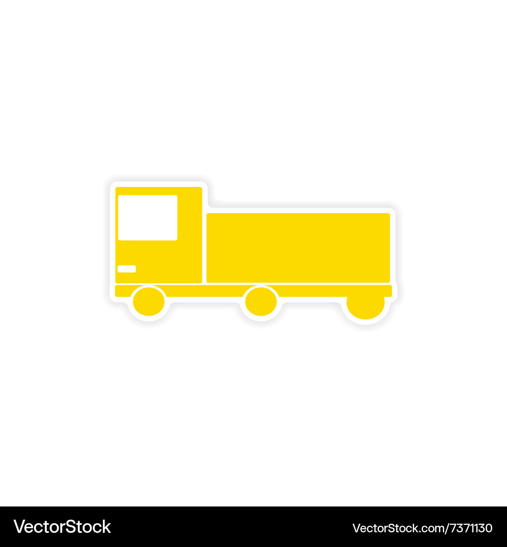 Icon sticker realistic design on paper car cargo Vector Image