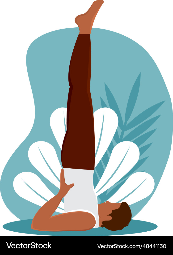 Isolated male character doing yoga Royalty Free Vector Image