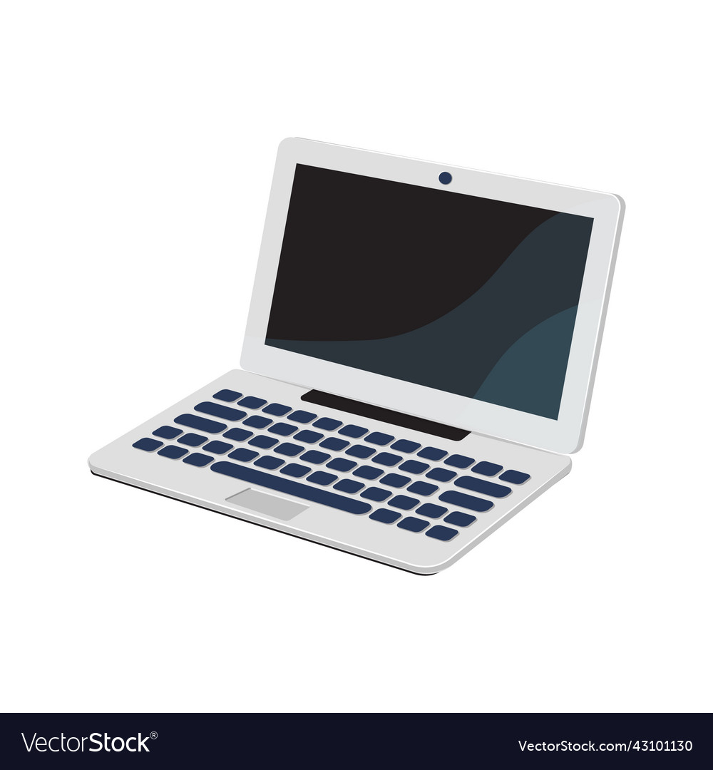 Isometric light grey laptop flat Royalty Free Vector Image