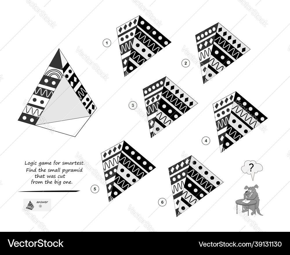 Logic game for smartest find the pyramid Vector Image