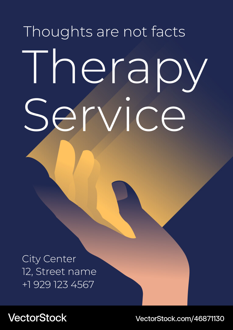 Psychological help poster a hand on dark Vector Image