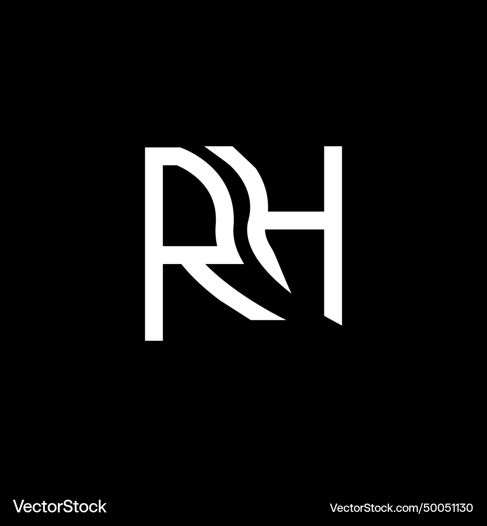 Rh letter logo design rh simple and modern logo Vector Image