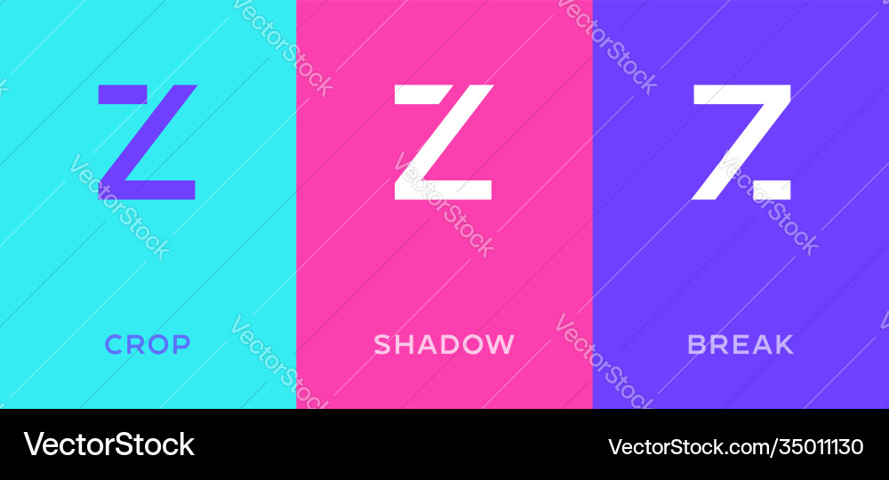 Set letter z minimal logo icon design template Vector Image