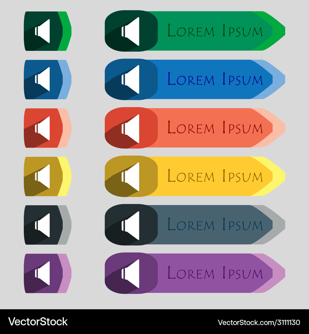 Speaker volume sign icon sound symbol set Vector Image